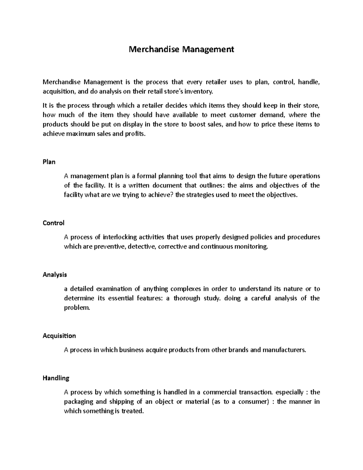 Merchandise Management - Merchandise Management Merchandise Management ...