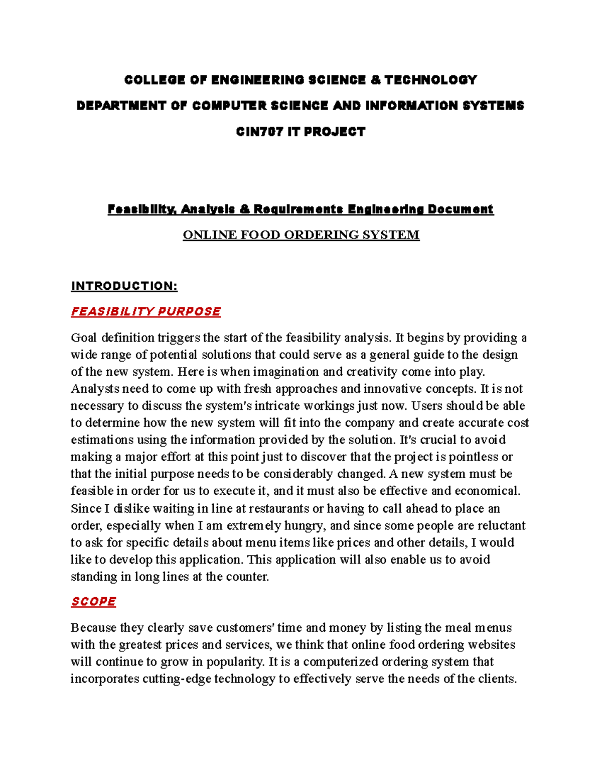 College OF Engineering Science - COLLEGE OF ENGINEERING SCIENCE ...