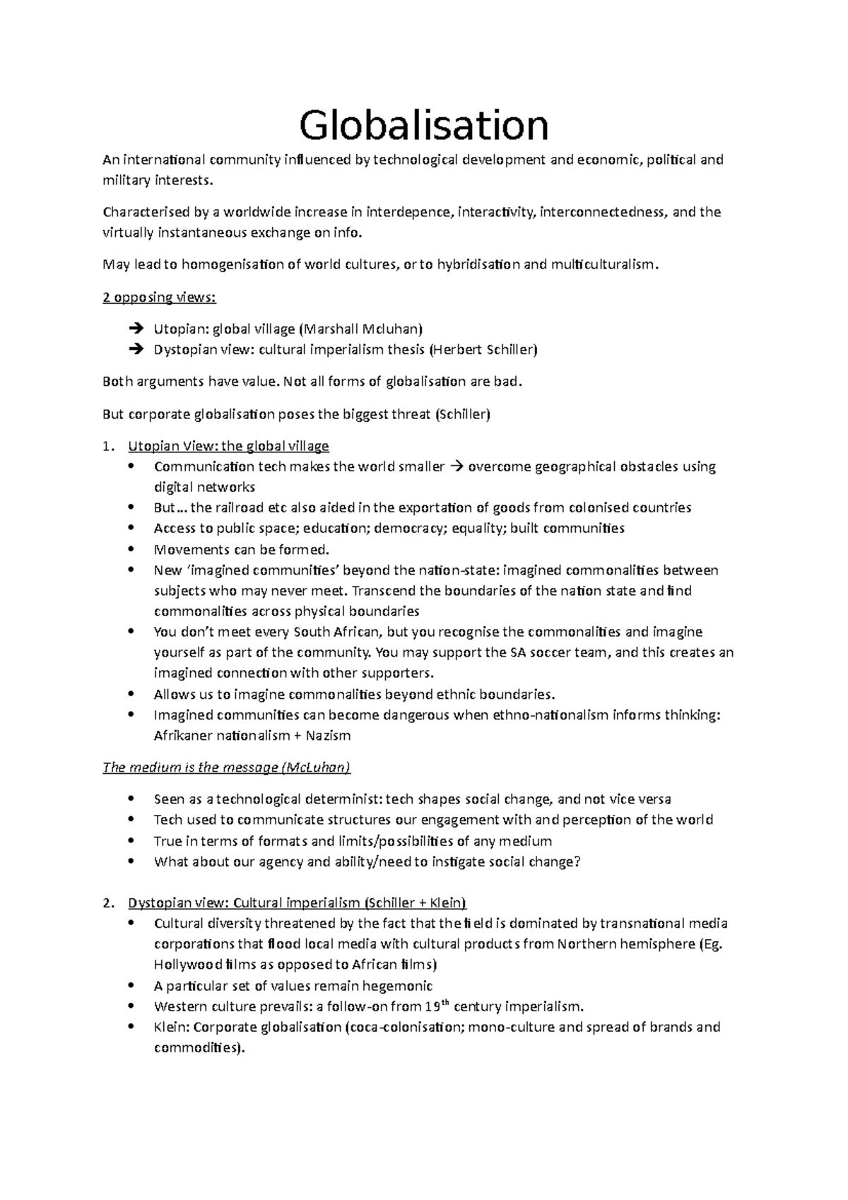 Globalization and the Media - Globalisation An international community ...