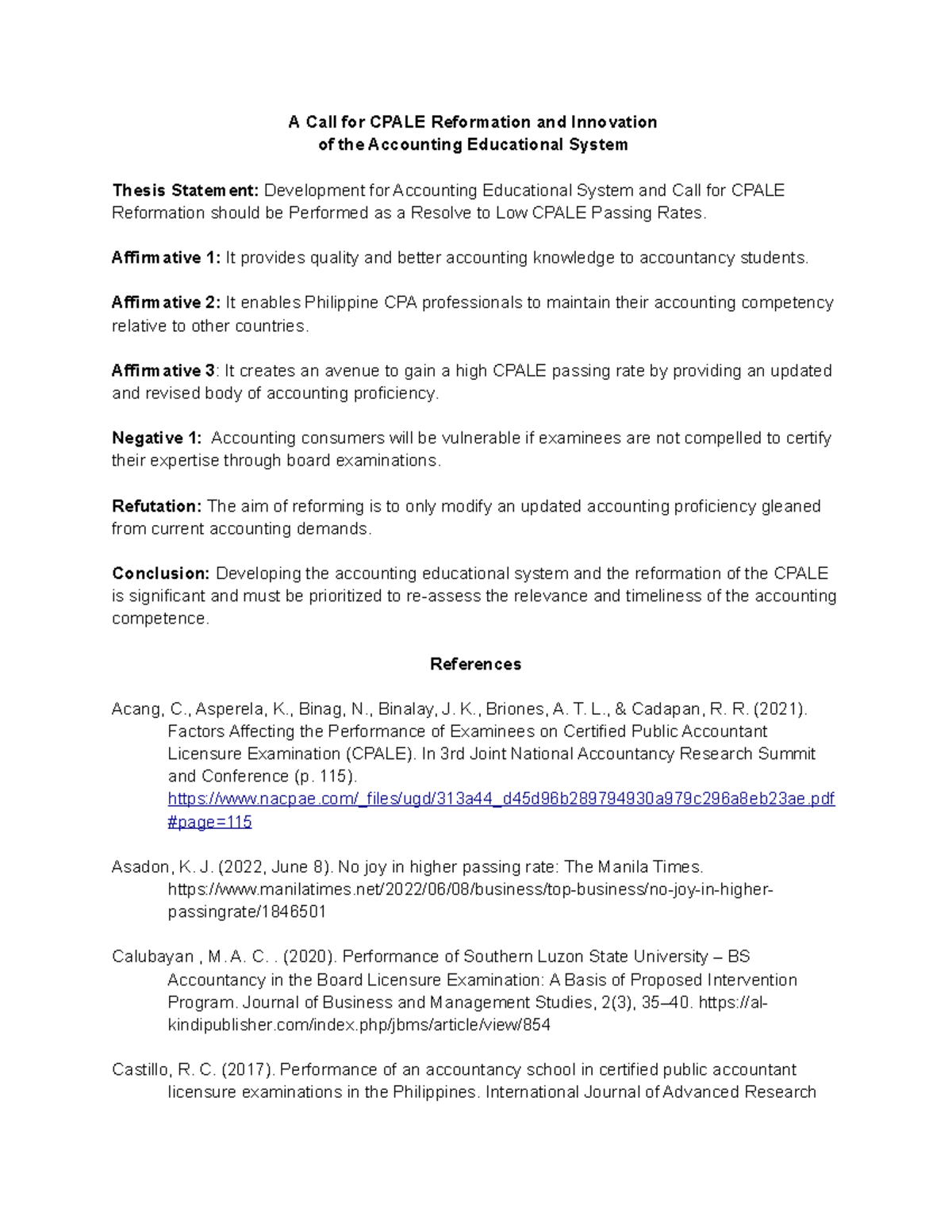 L6 Technical-Paper-Outline - A Call for CPALE Reformation and ...