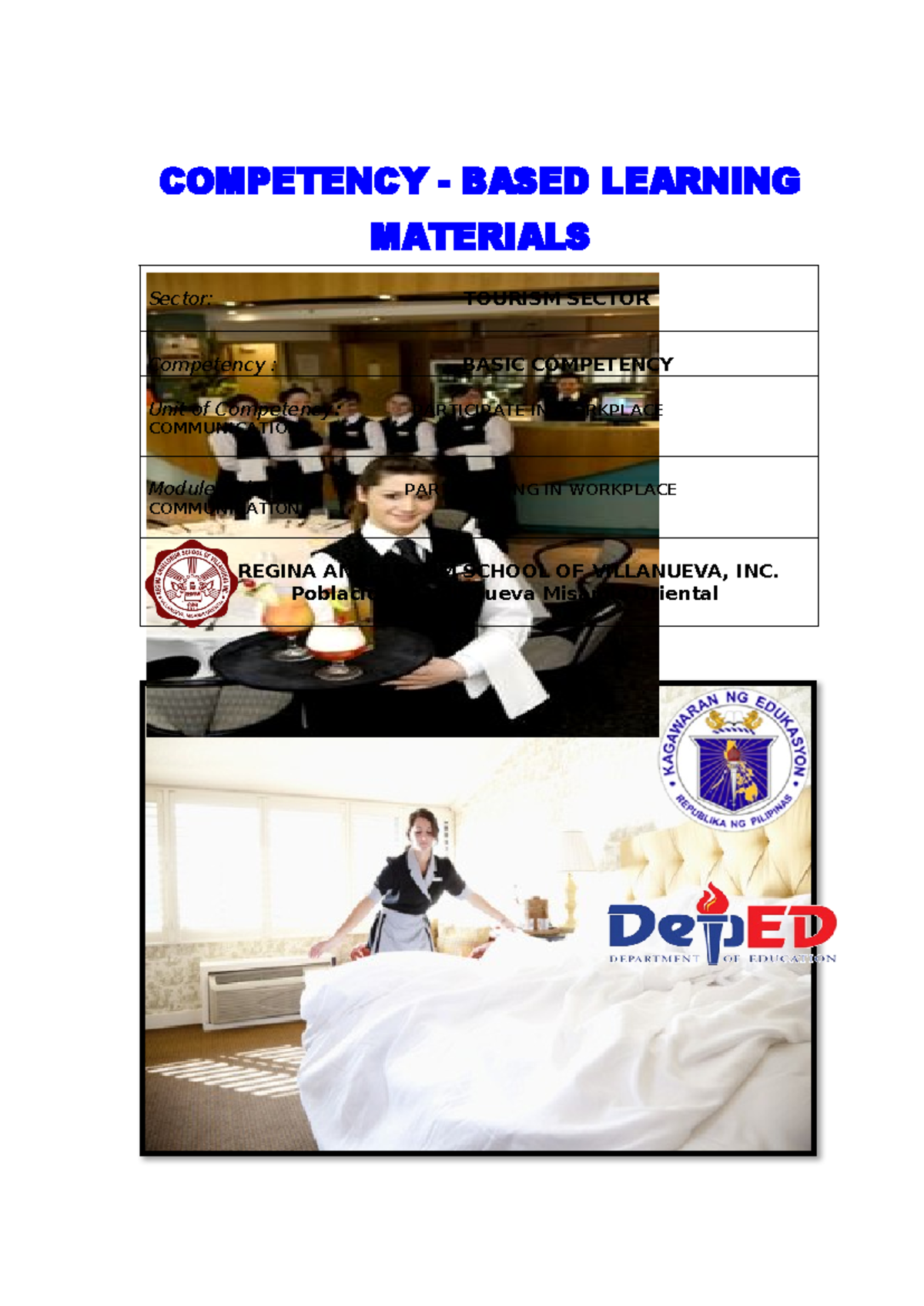 Basic uc1 participate in workplace commu - Sector: TOURISM SECTOR Competency : BASIC COMPETENCY ...