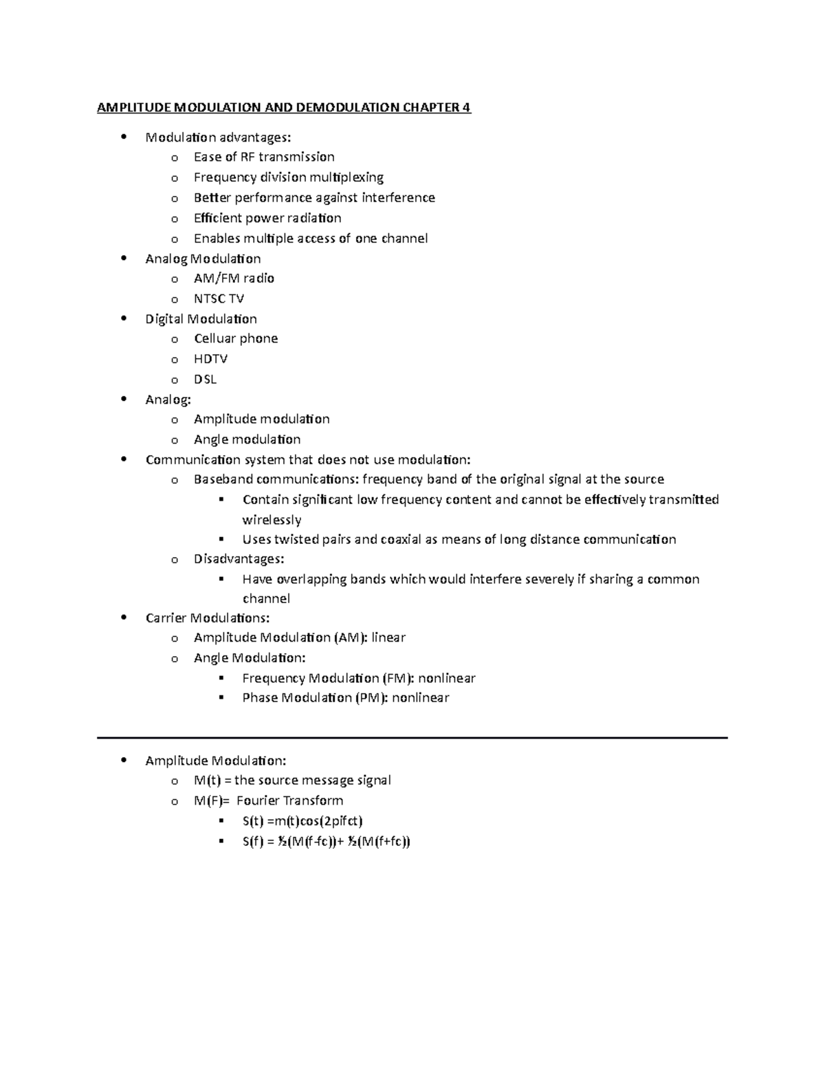Chapter 4 Amplitude Modulation AND Demodulation - AMPLITUDE MODULATION ...