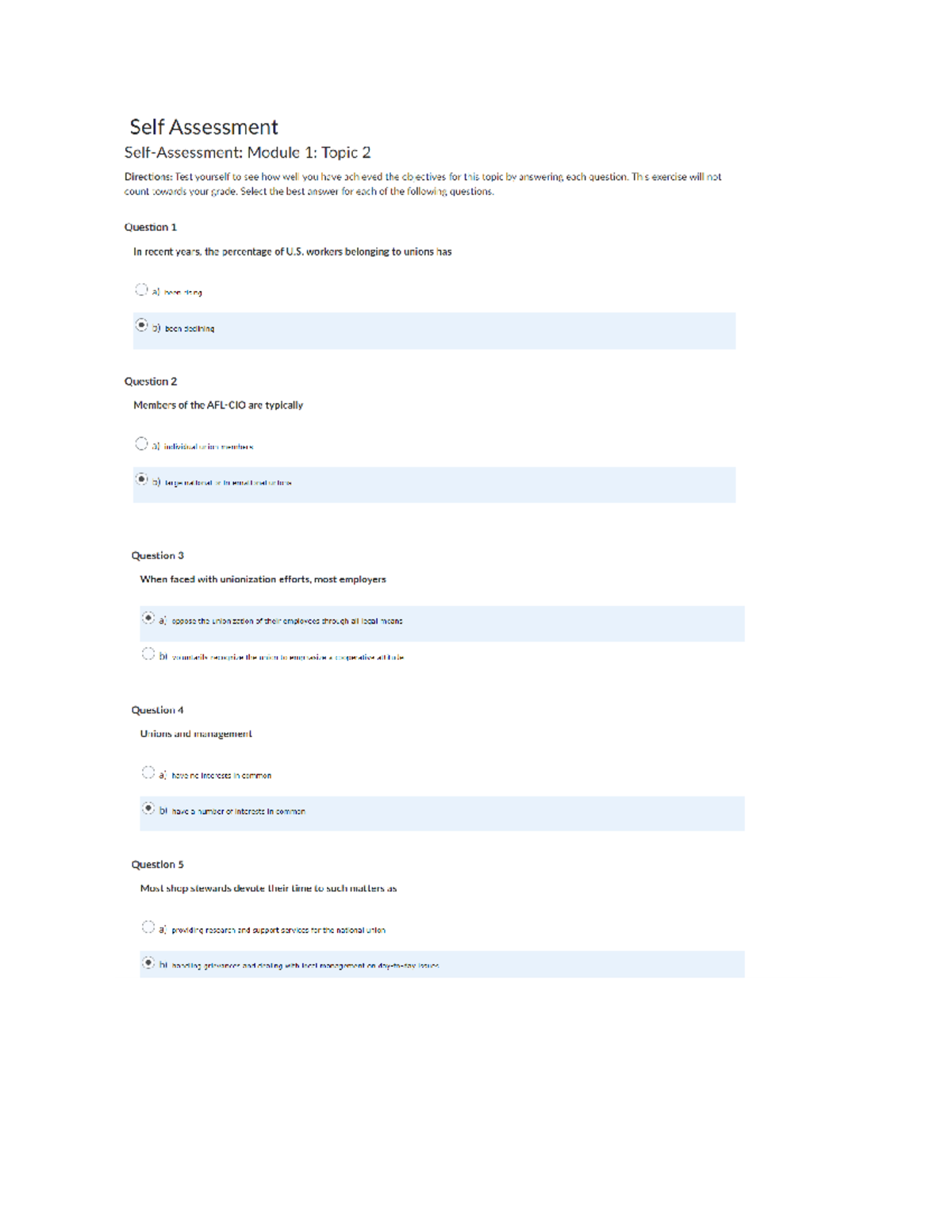 Self-Assessment Module 1 Topic 2 - HRMT201 - Studocu