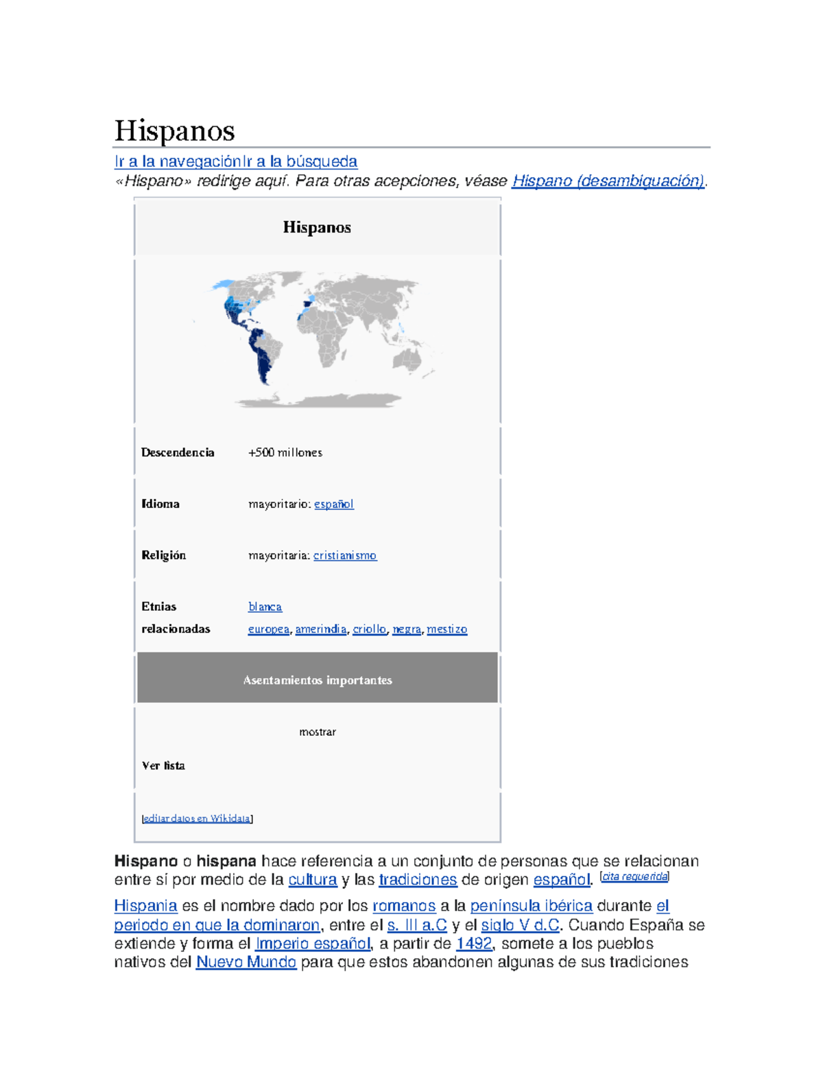 Hispanos historia - raza hispana desde sus inicios, cultura y ...