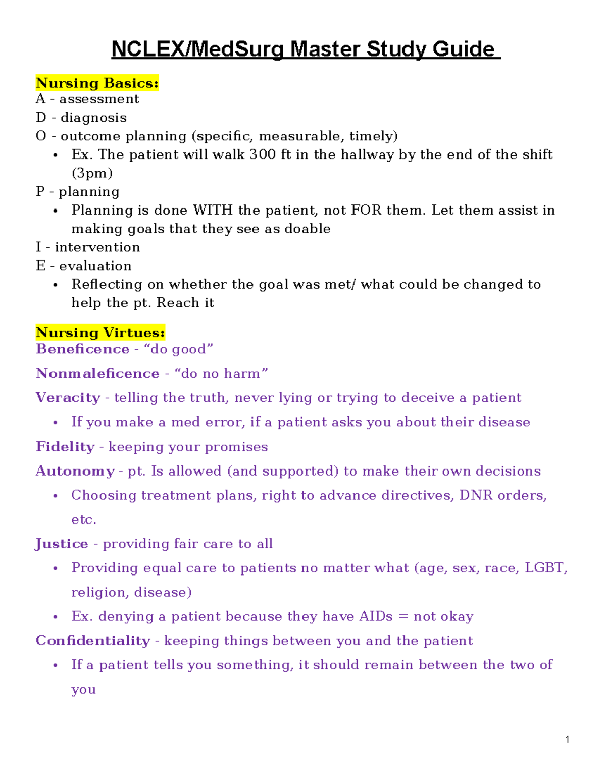 Nclexmaster Study Guide - NCLEX/MedSurg Master Study Guide Nursing ...