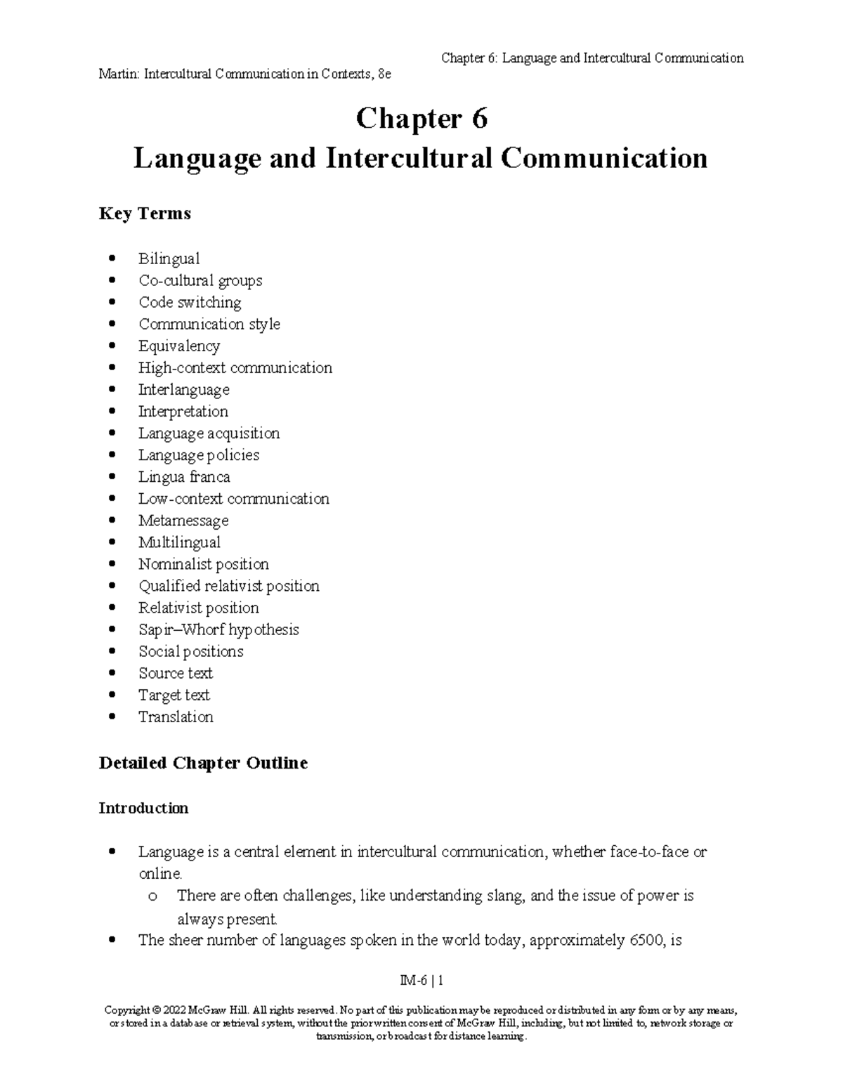 Learning Guide Ch 6 Martin Nakayama - Martin: Intercultural Communication in Contexts, 8e ...