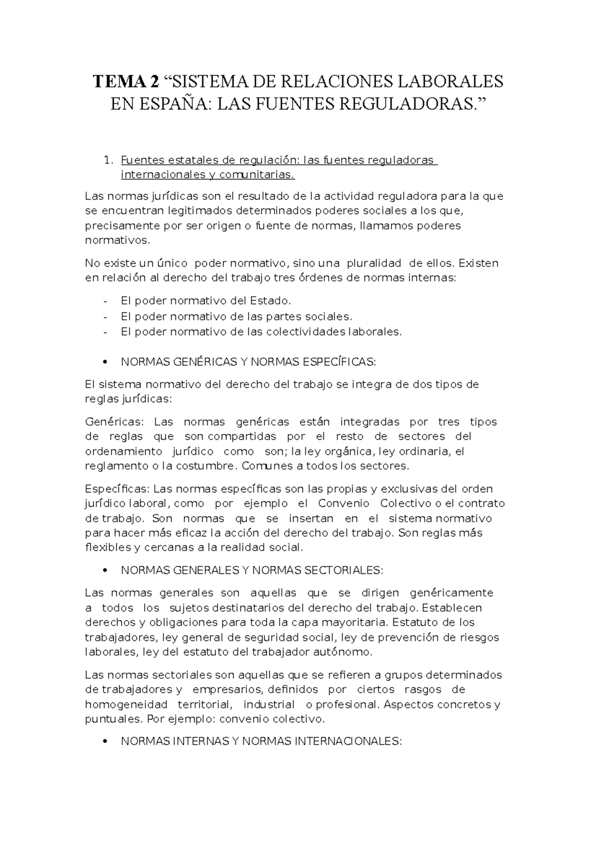 TEMA 2, sistema de relaciones laborales en españa - TEMA 2 “SISTEMA DE RELACIONES LABORALES EN ...