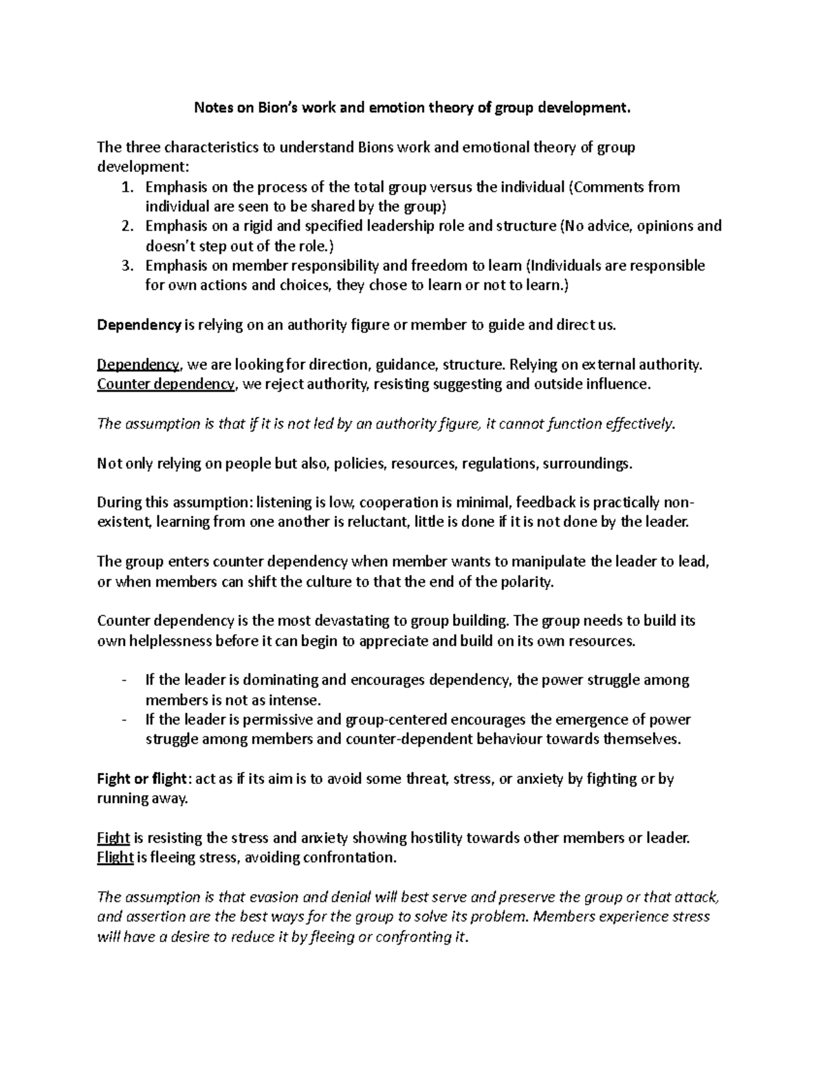 Book notes on Bion theory - Notes on Bion’s work and emotion theory of ...