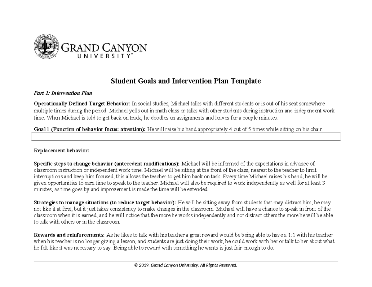 SPD-400-D-T6-Student Goals and Intervention Plan Template - Student ...