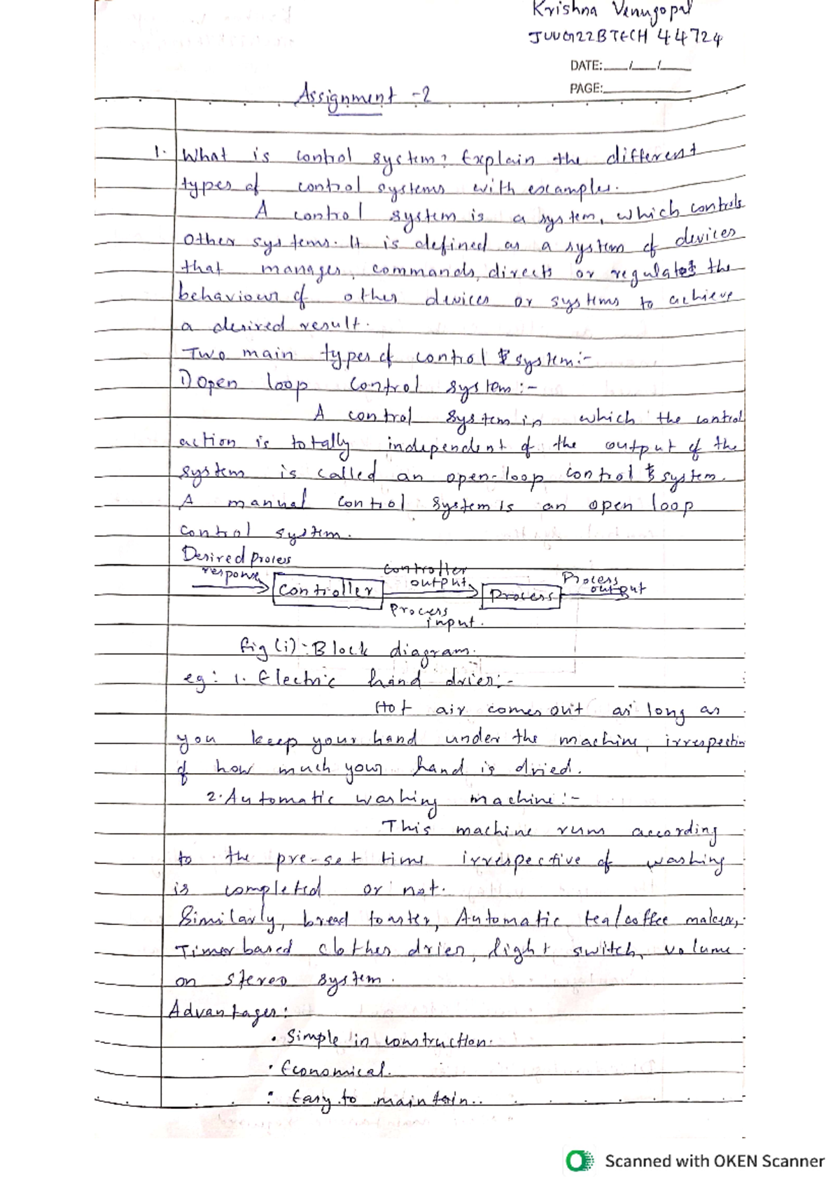Control System 2 - Basic Electrical And Electronics Engineering - Studocu