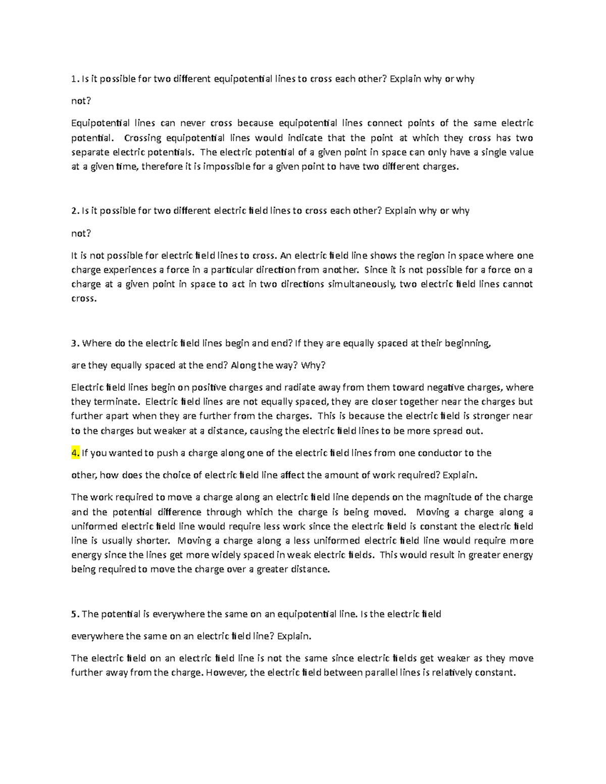 Lab questions - lab report - 1. Is it possible for two different ...