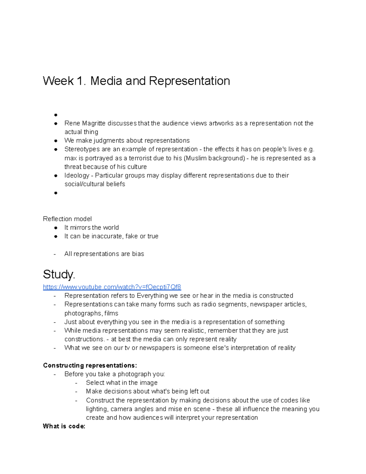 MMC1040 Intro to Mass Media - Lecture/Tutorial Notes - Week 1. Media ...