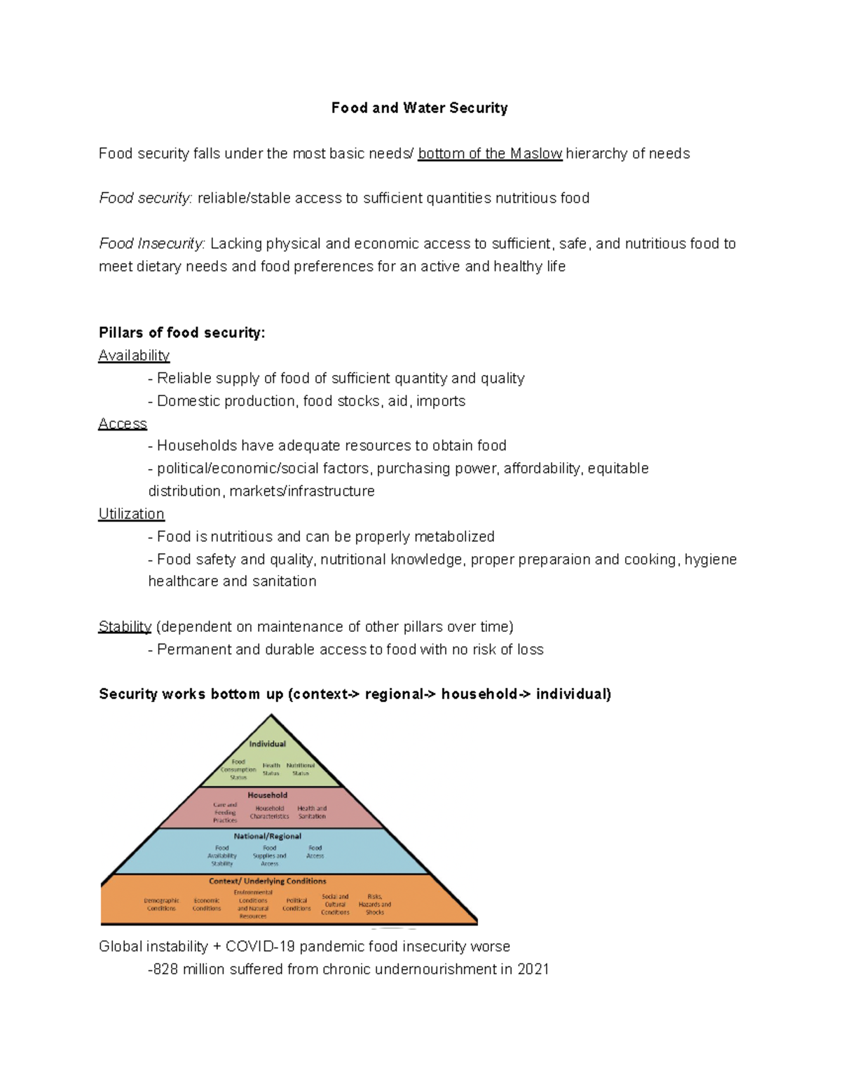Lifesci 3q03 notes -Food and water security - Food and Water Security ...