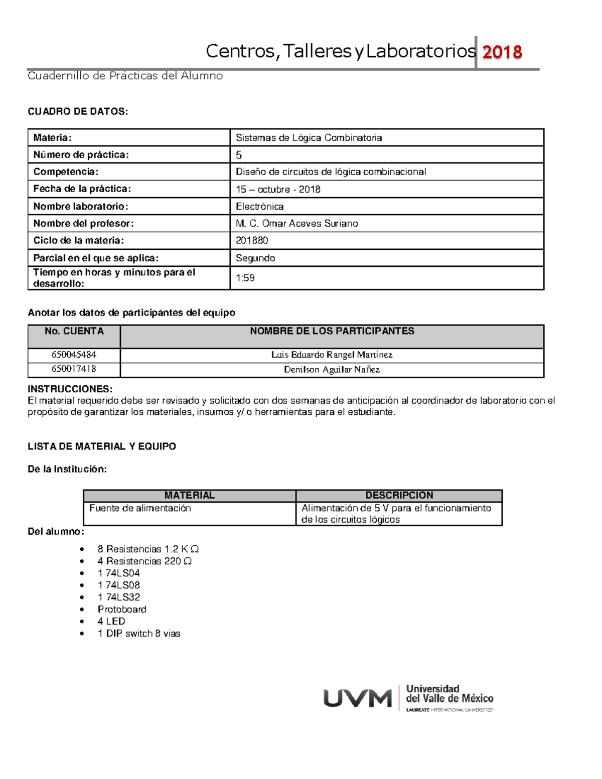 Practica 5 - Diseno de circuitos logicos combinacionales -resuelta - Cuadernillo de Pr·cticas ...