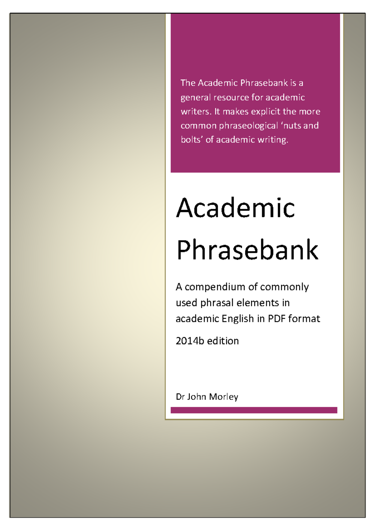 Academic Phrasebook - The Academic Phrasebank is a general resource for ...