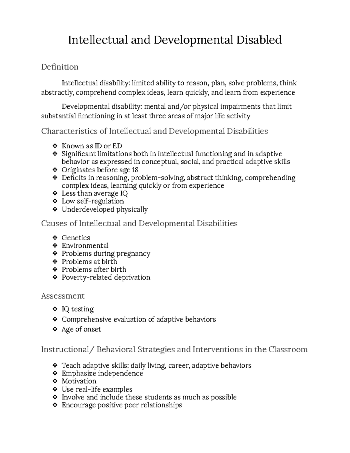 Intellectual and Developmental Disabled - Intellectual and ...