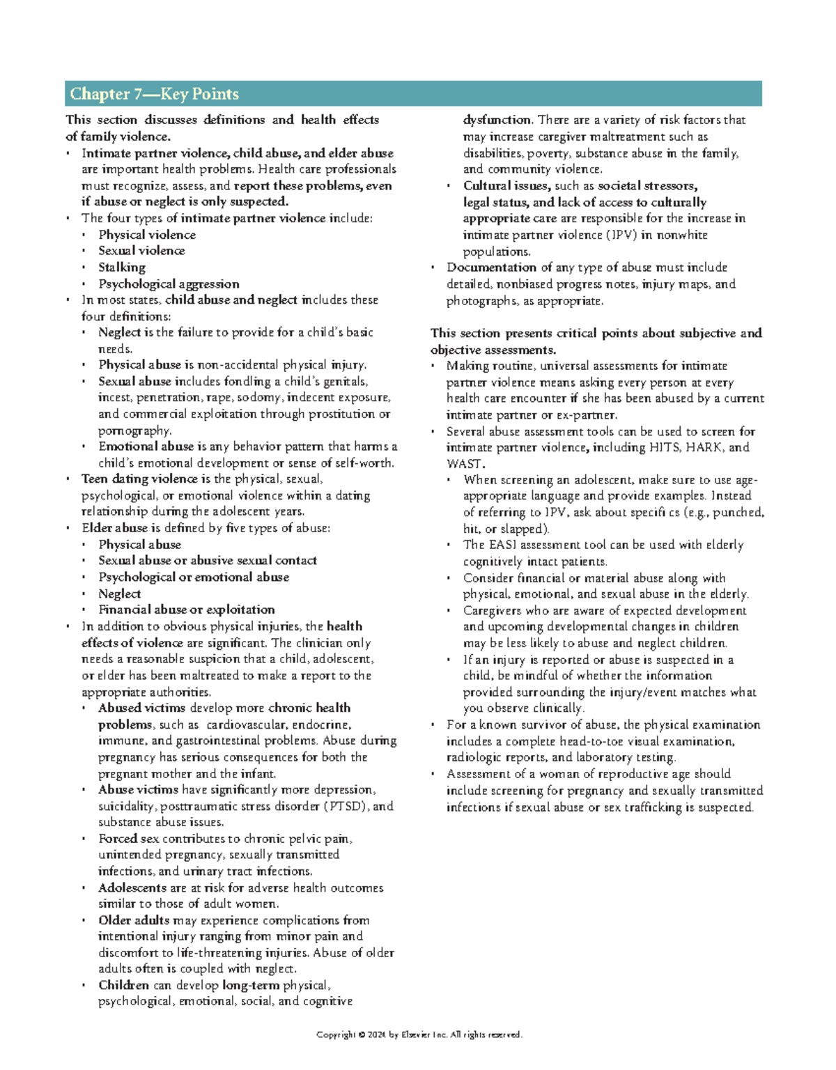 Chapter 007 - study doc - Copyright © 2024 by Elsevier Inc. All rights ...