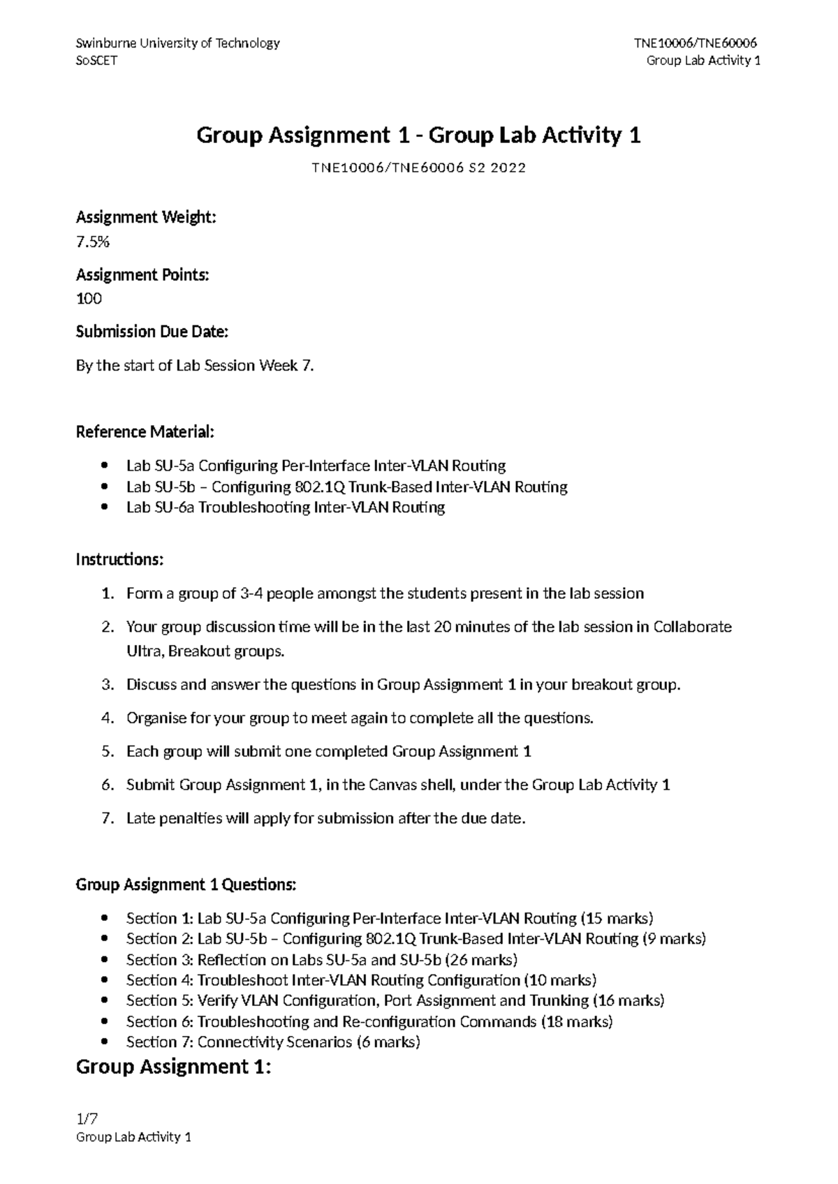 Group Assignment 1 - Group Lab Activity 1 - SoSCET Group Lab Activity 1 ...