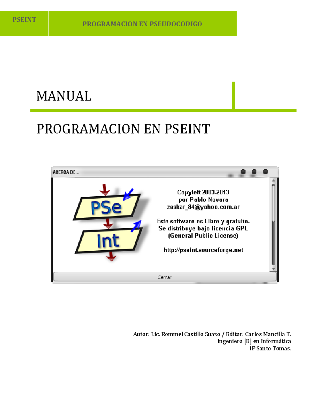 Programacion En Pseint - PSEINT PROGRAMACION EN PSEUDOCODIGO MANUAL ...