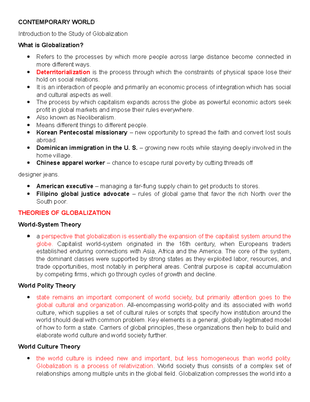 Contemporary World - CONTEMPORARY WORLD Introduction to the Study of ...