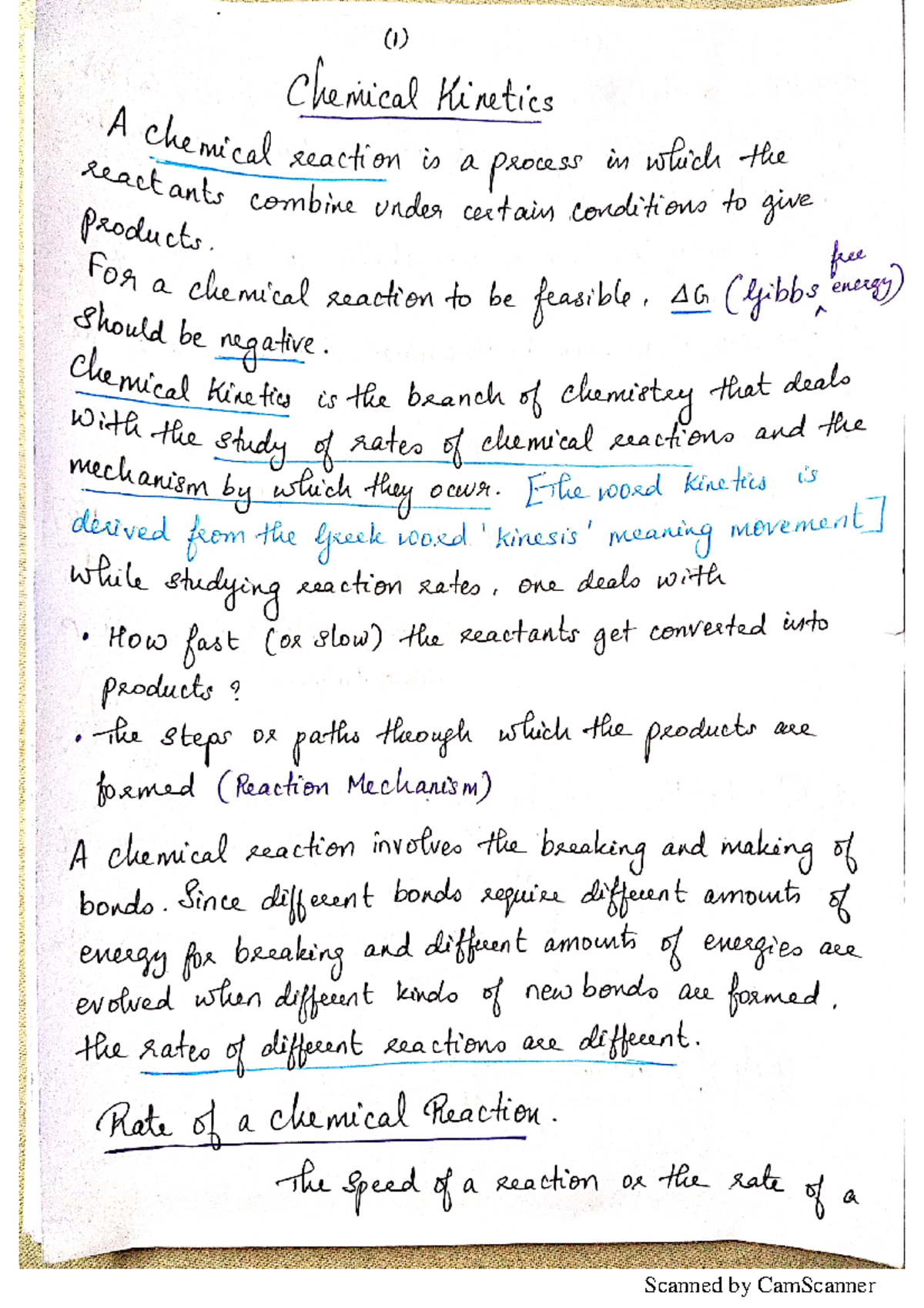 Chemical kinetics complete notes - BSc Chemistry - Studocu