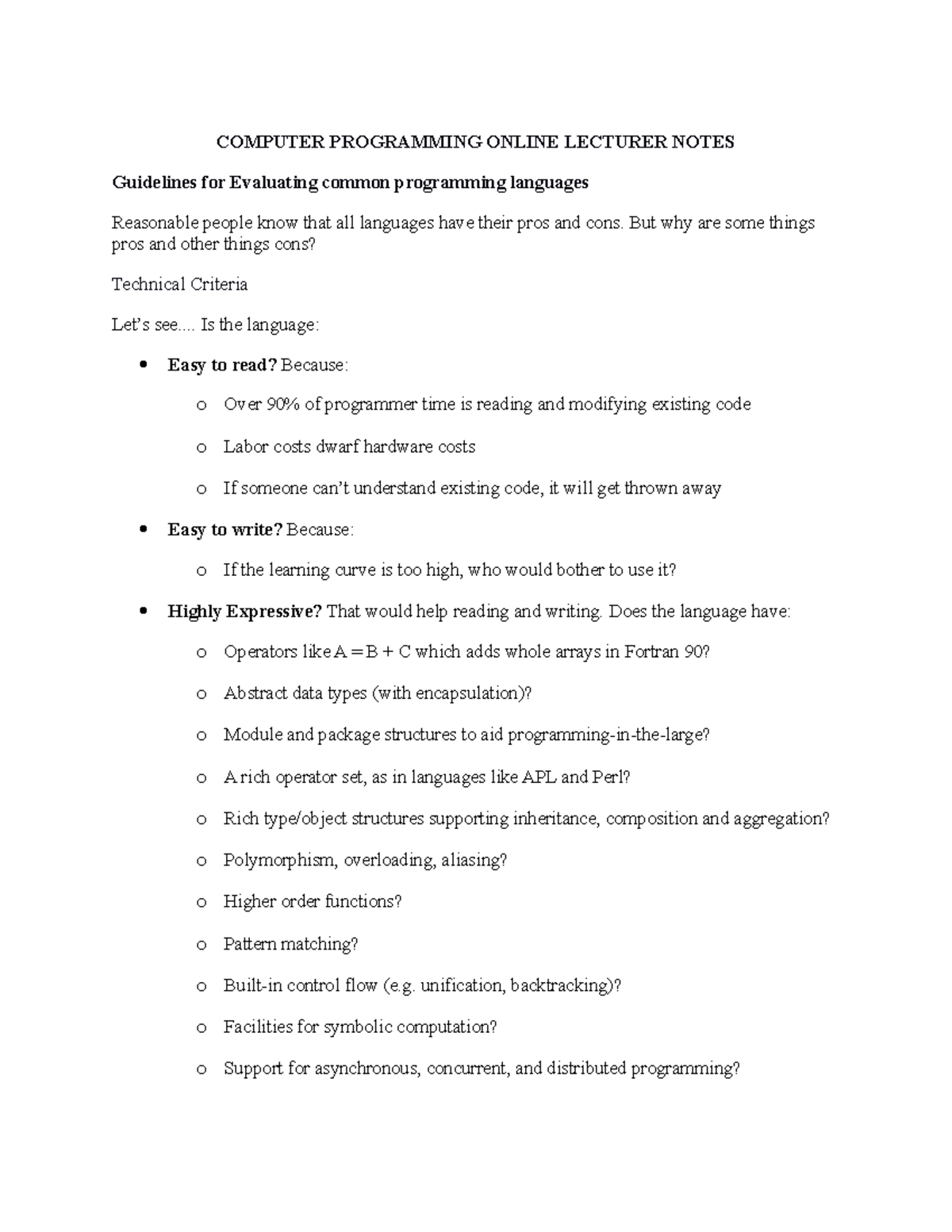 ABMA - Computer Programming Online Lecturer Notes - COMPUTER ...