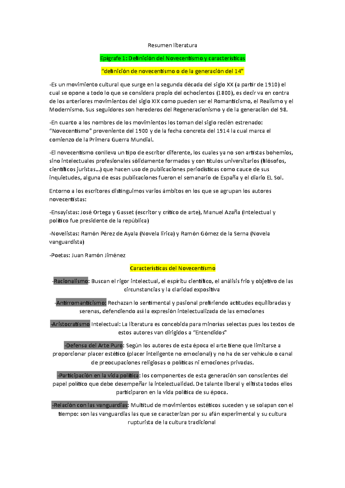 Resumen literatura epigrafe 1 - Resumen literatura Epígrafe 1 ...