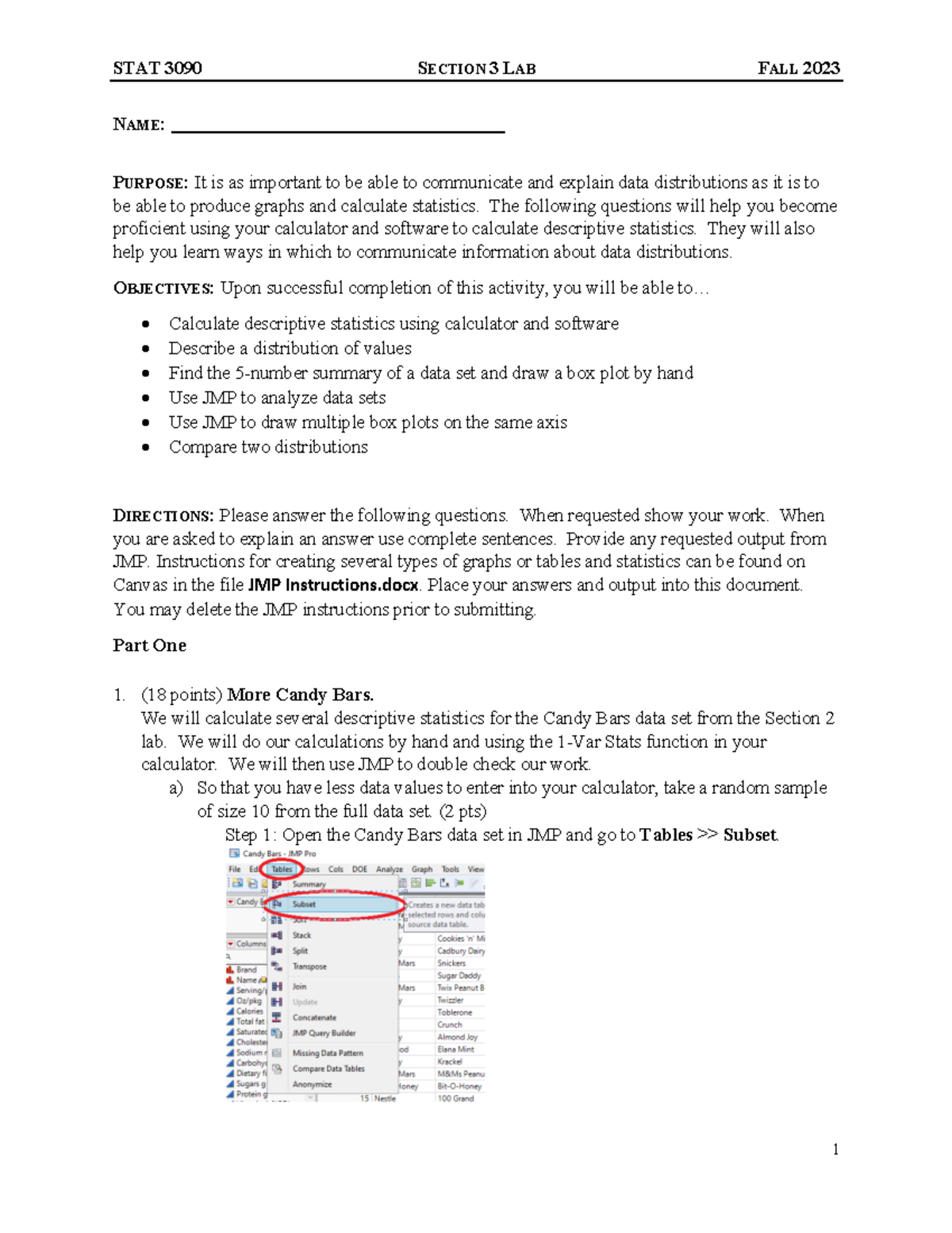 Section 3 Lab Document - sec 3 lab - N AME: PURPOSE: It is as important ...