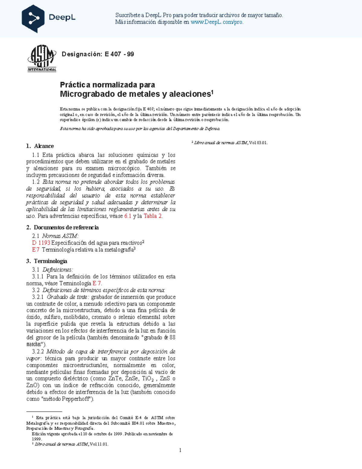 ASTM E407 Microataque es - DesignaciÛn: E 407 - 99 Pr·ctica normalizada para Micrograbado de ...