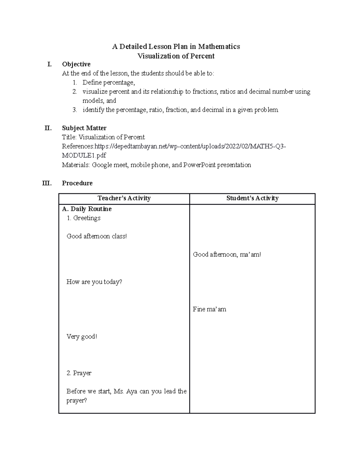 Lesson plaan mo to kaya gawin mo na gogogogp 1 - A Detailed Lesson Plan ...