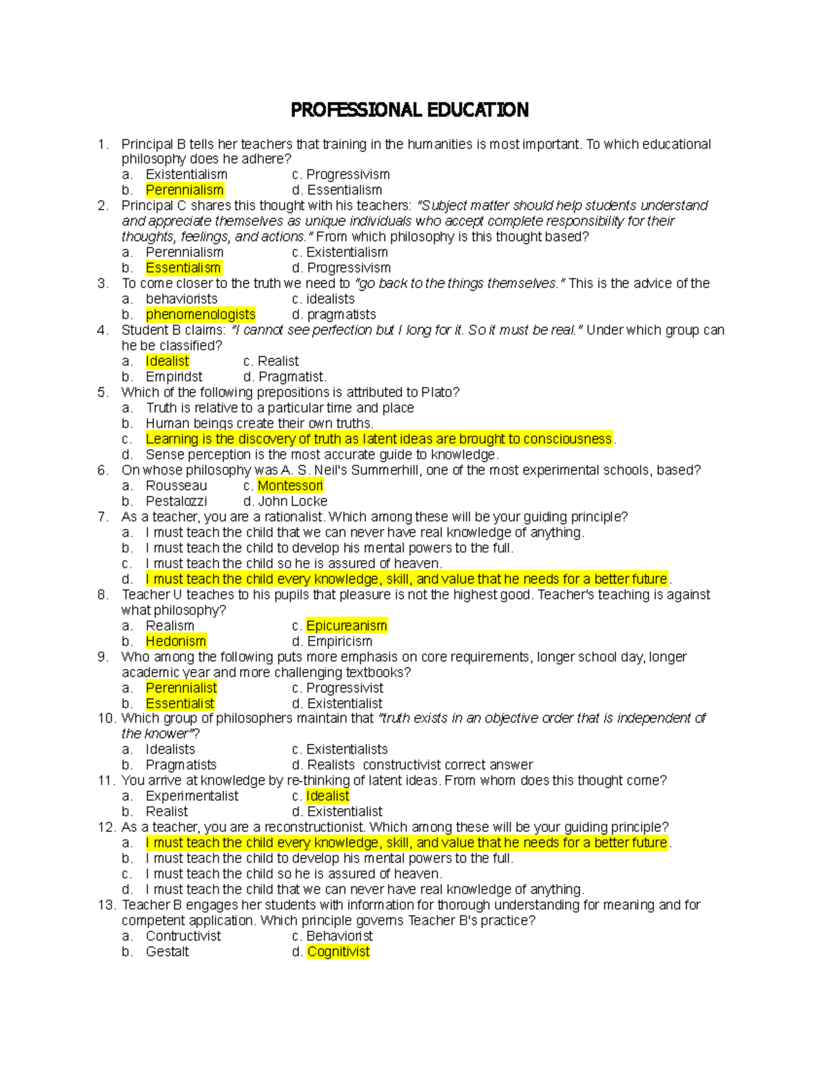 1 Profed-WITH- Highlighted-ANS - PROFESSIONAL EDUCATION Principal B ...