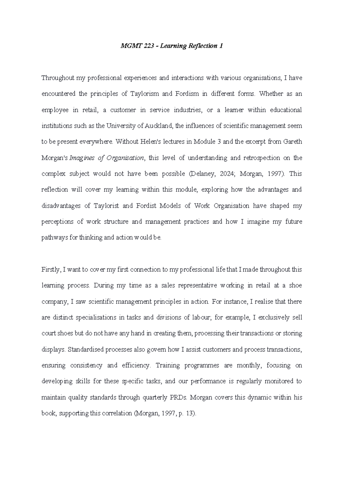 Tania Kumar - Learning Reflection 1 - MGMT 223 - Learning Reflection 1 ...