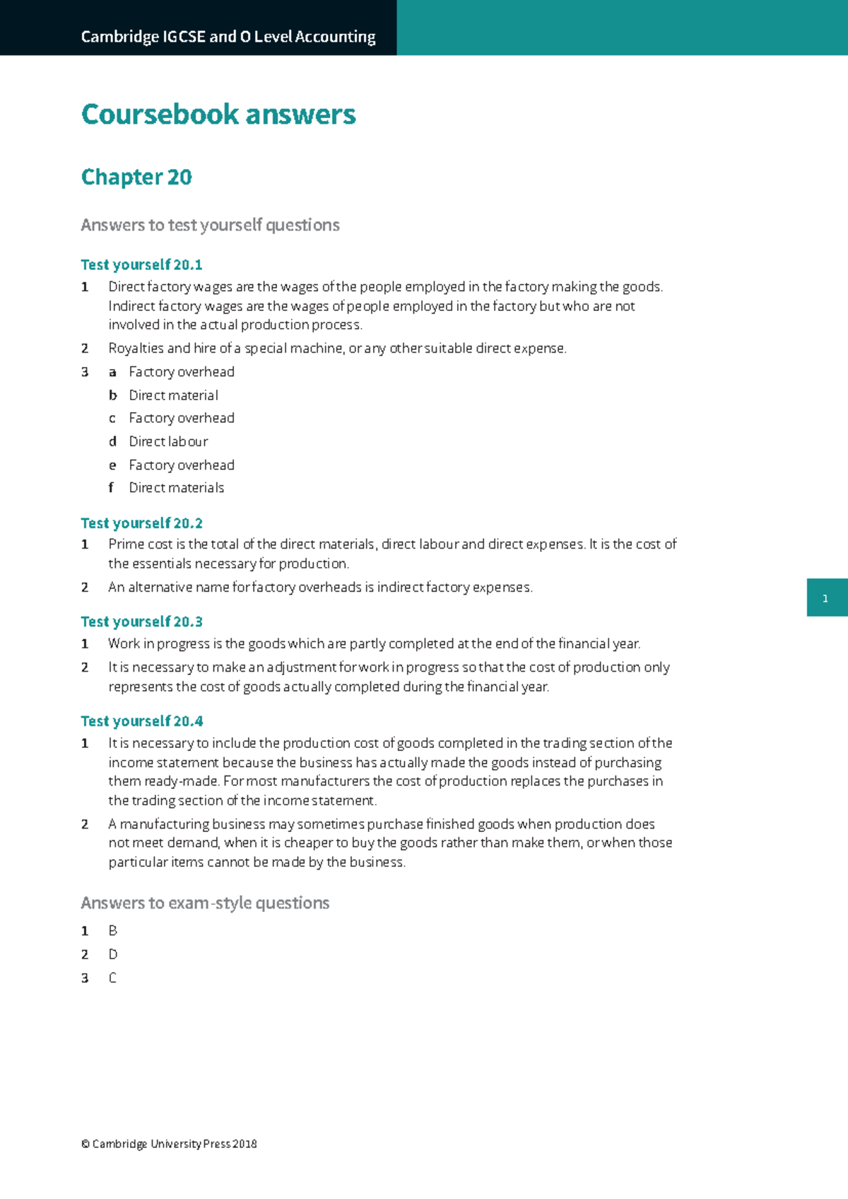 561738302 Coursebook Chapter 20 Answers - © Cambridge University Press ...