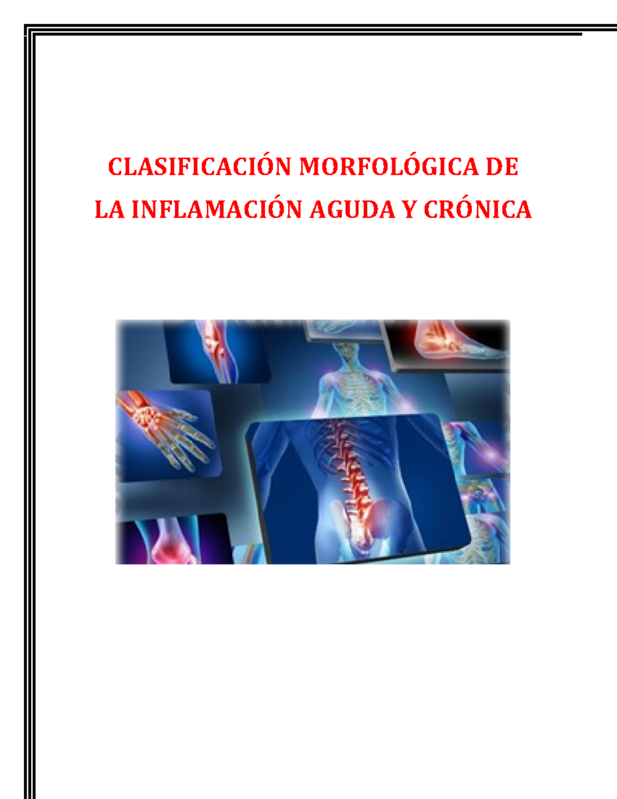 Clasificacion de la inflamacion - CLASIFICACIÓN MORFOLÓGICA DE LA ...