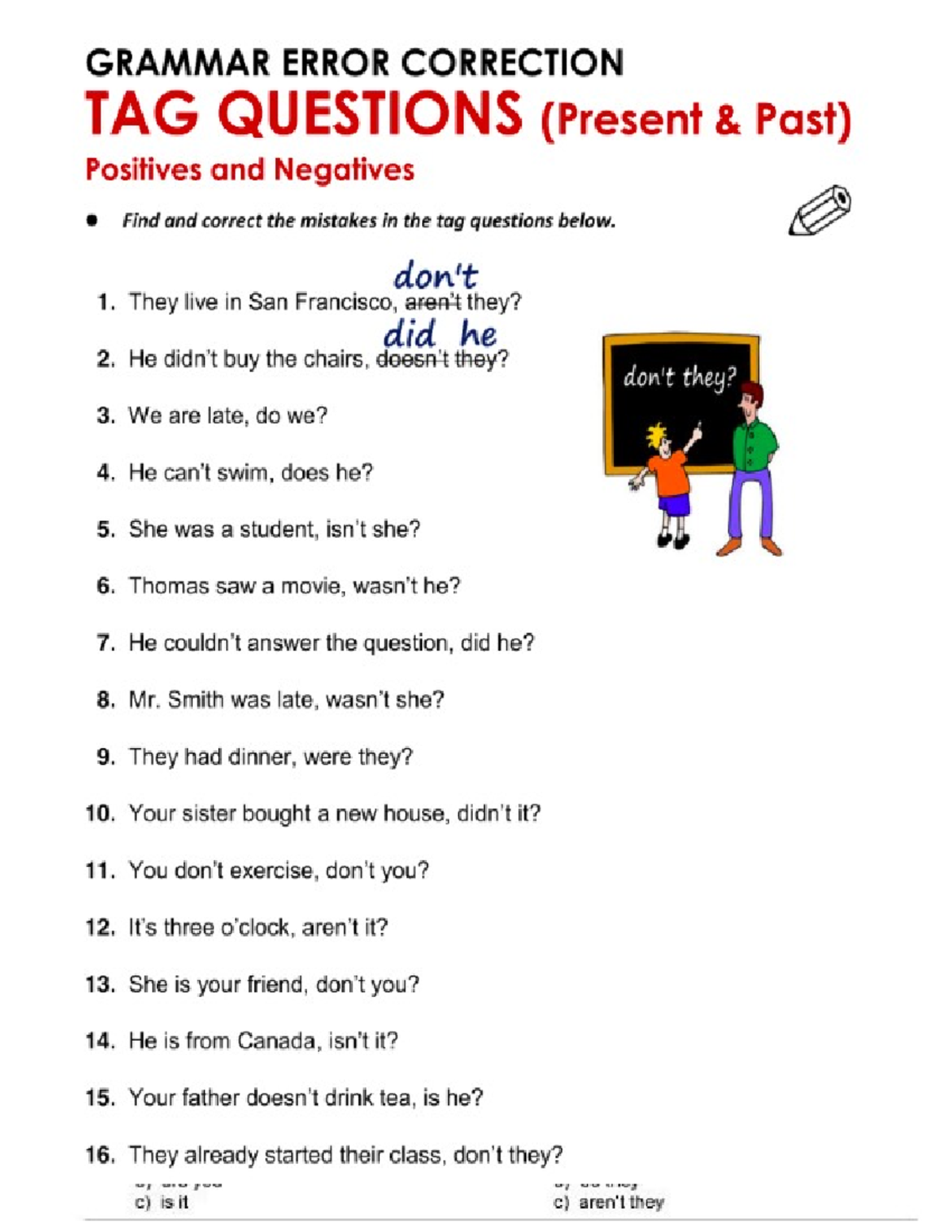 Tag questions worksheet - Mi Conexión Al Mundo en Otro Idioma 2 - Studocu