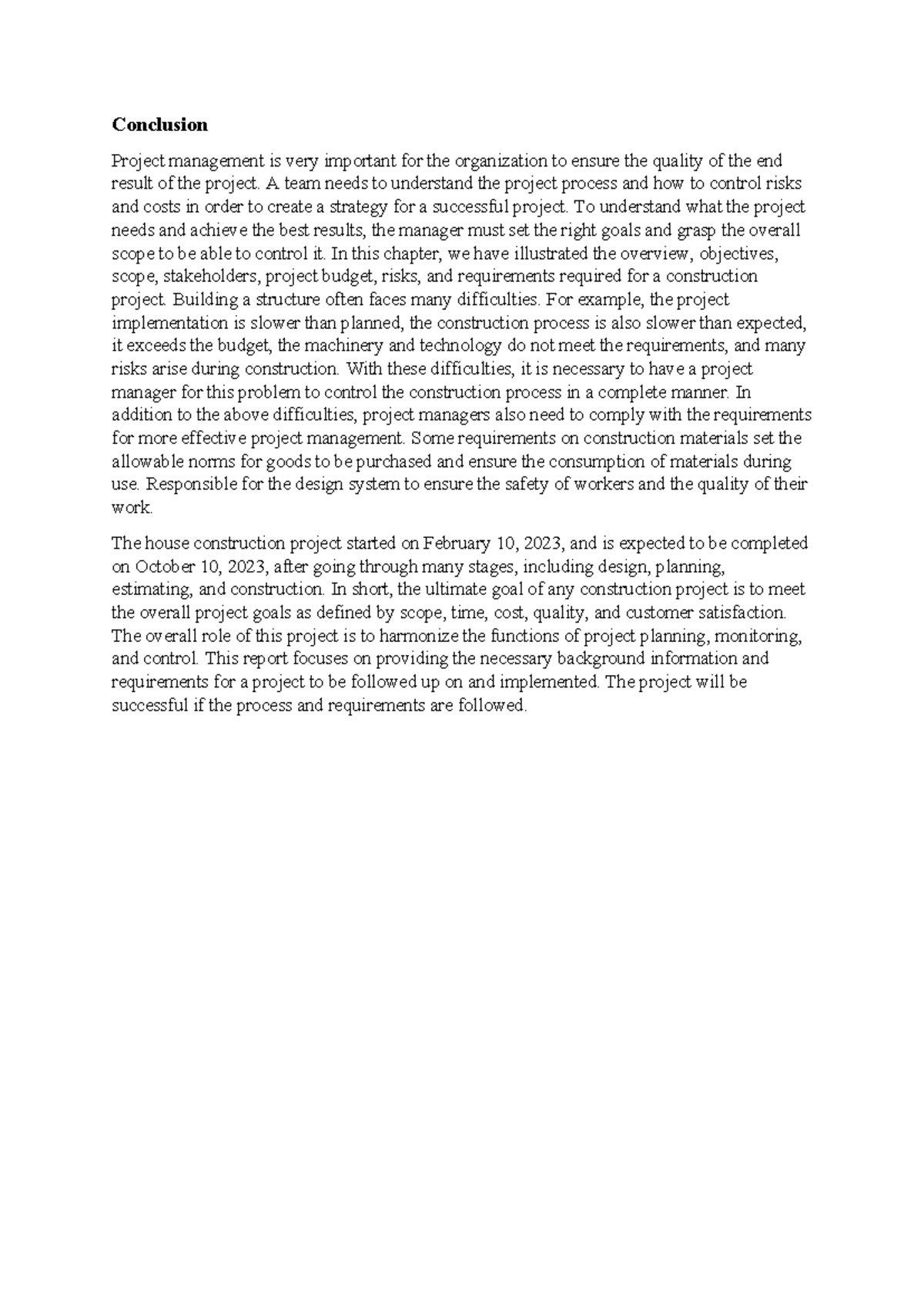 Conclusion & References part A+B Group 10 - Conclusion Project ...