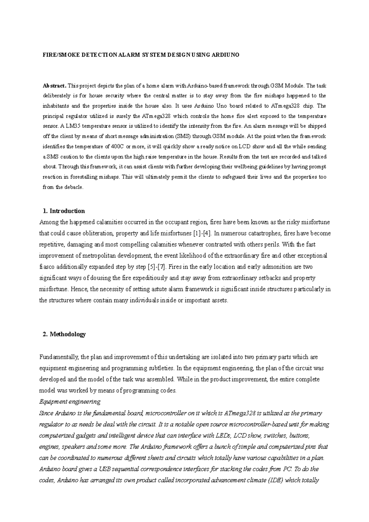 Design - 4g4 - FIRE/SMOKE DETECTION ALARM SYSTEM DESIGN USING ARDIUNO ...