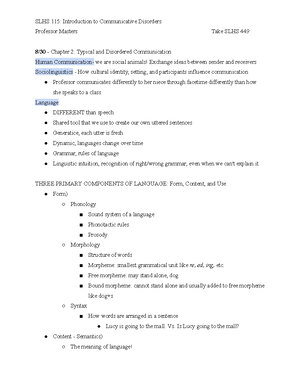 Intro to Comm Disorders - Chapter 4 - Childhood Language Impairment - 9 ...