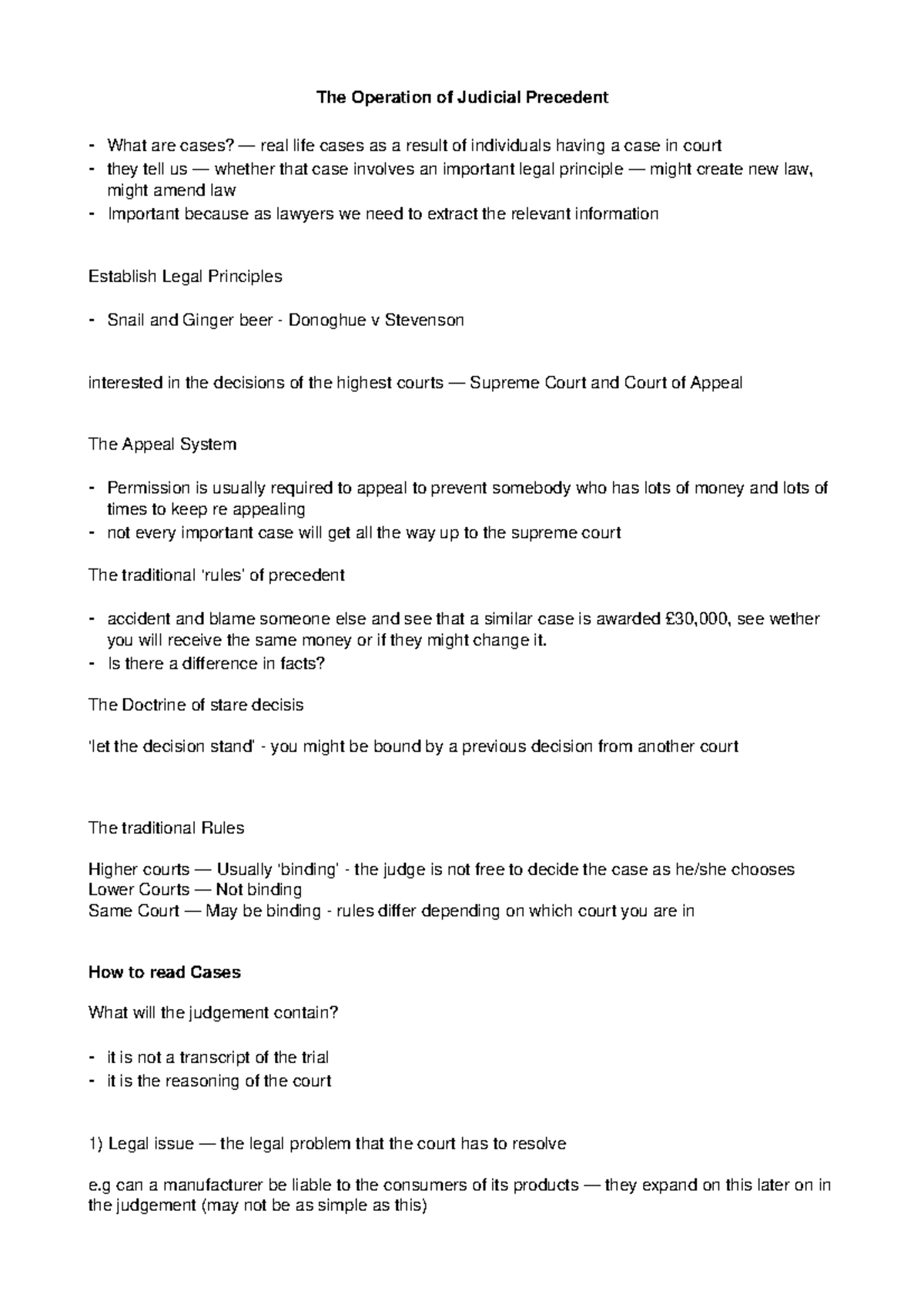 How to read Judicial Precedent - The Operation of Judicial Precedent ...