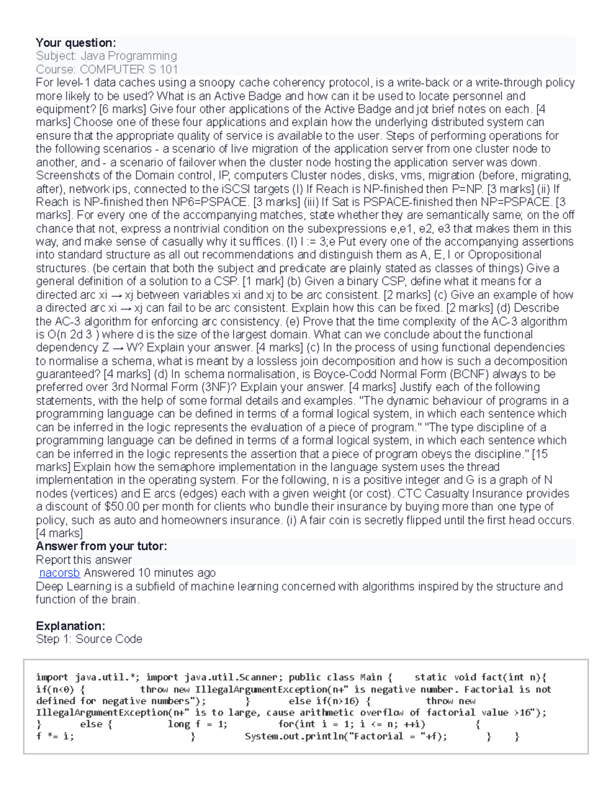 Answers - cnasalk - Your question: Subject: Java Programming Course ...