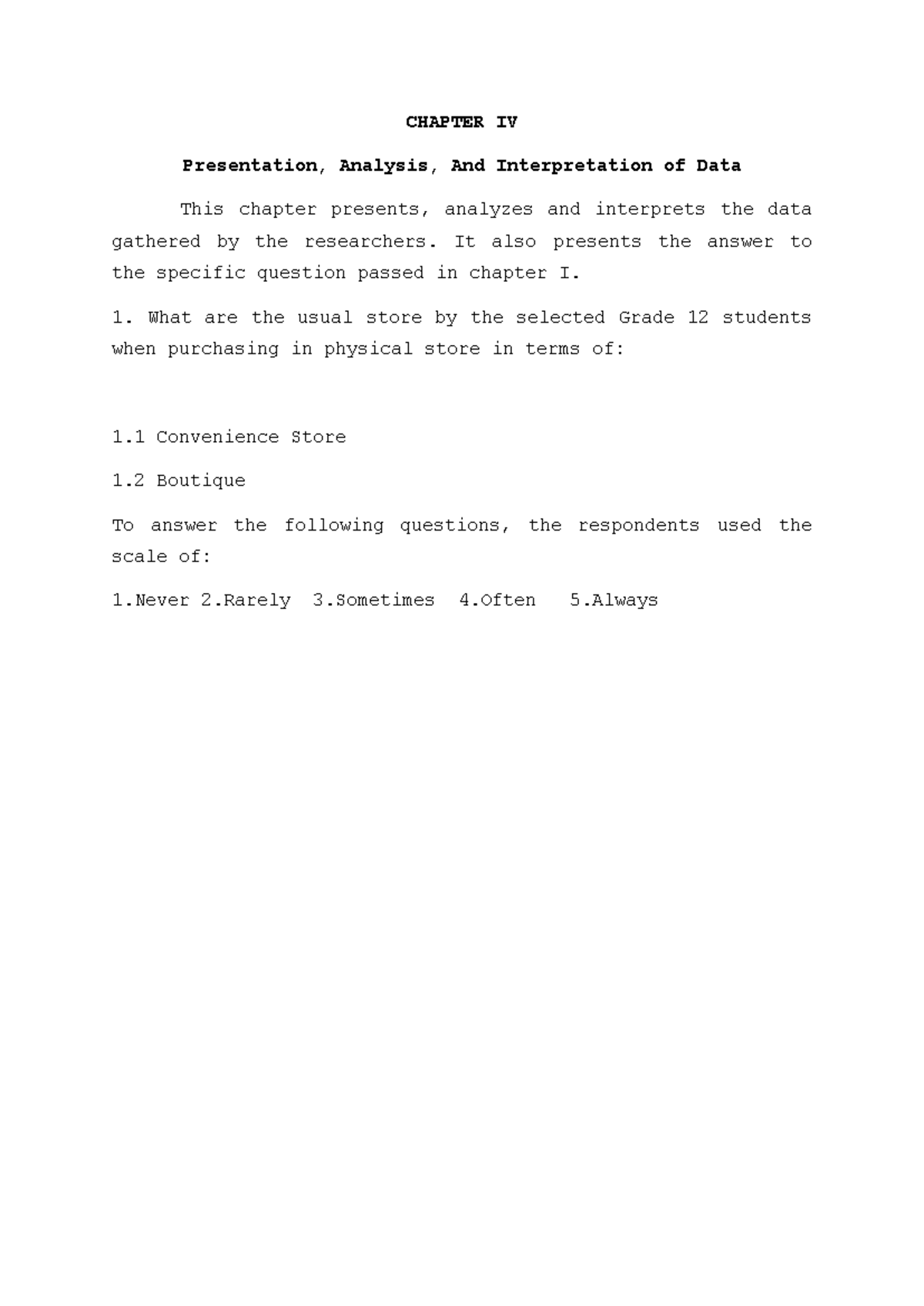 Chapter IV & V 100336 065402 - CHAPTER IV Presentation, Analysis, And ...