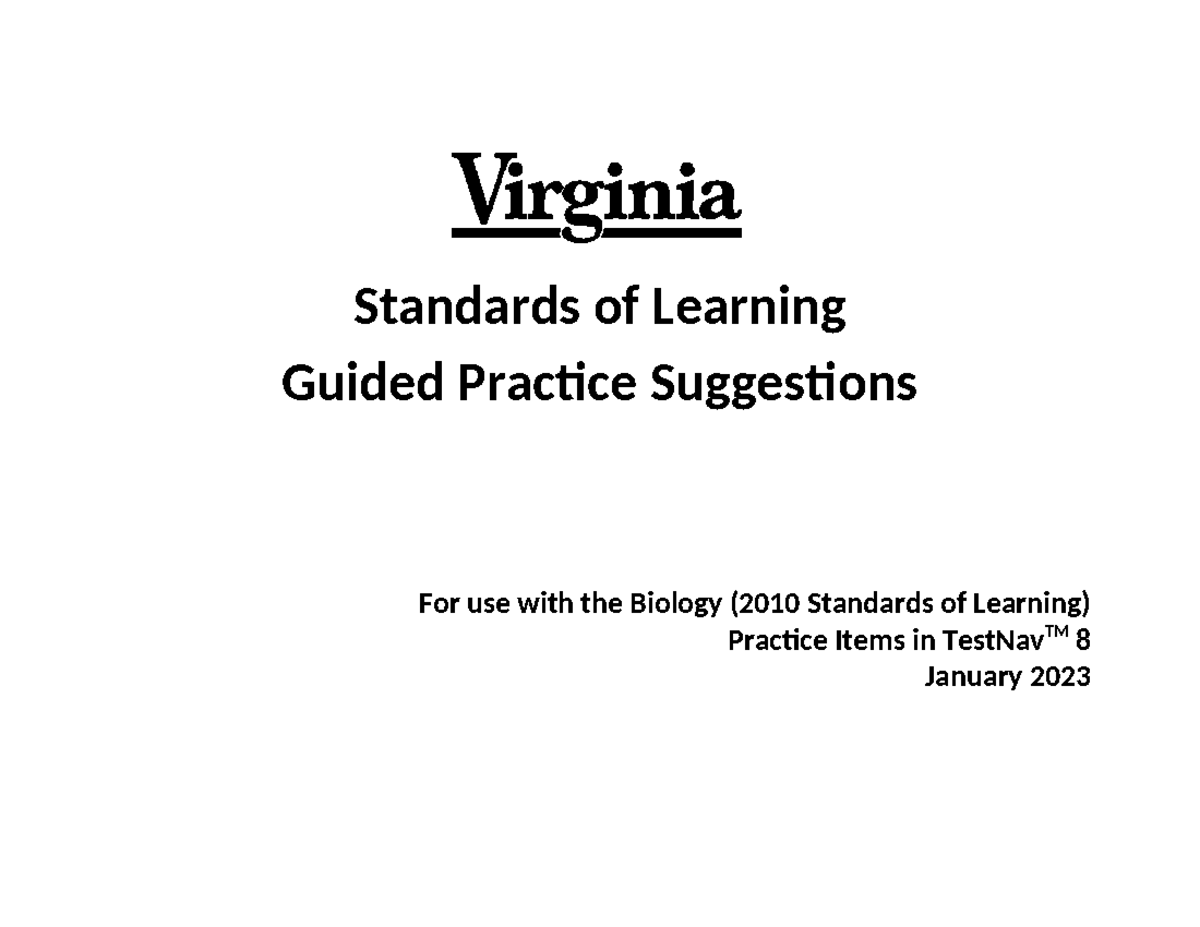 Biology-2010 - hhyjy - Standards of Learning Guided Practice ...