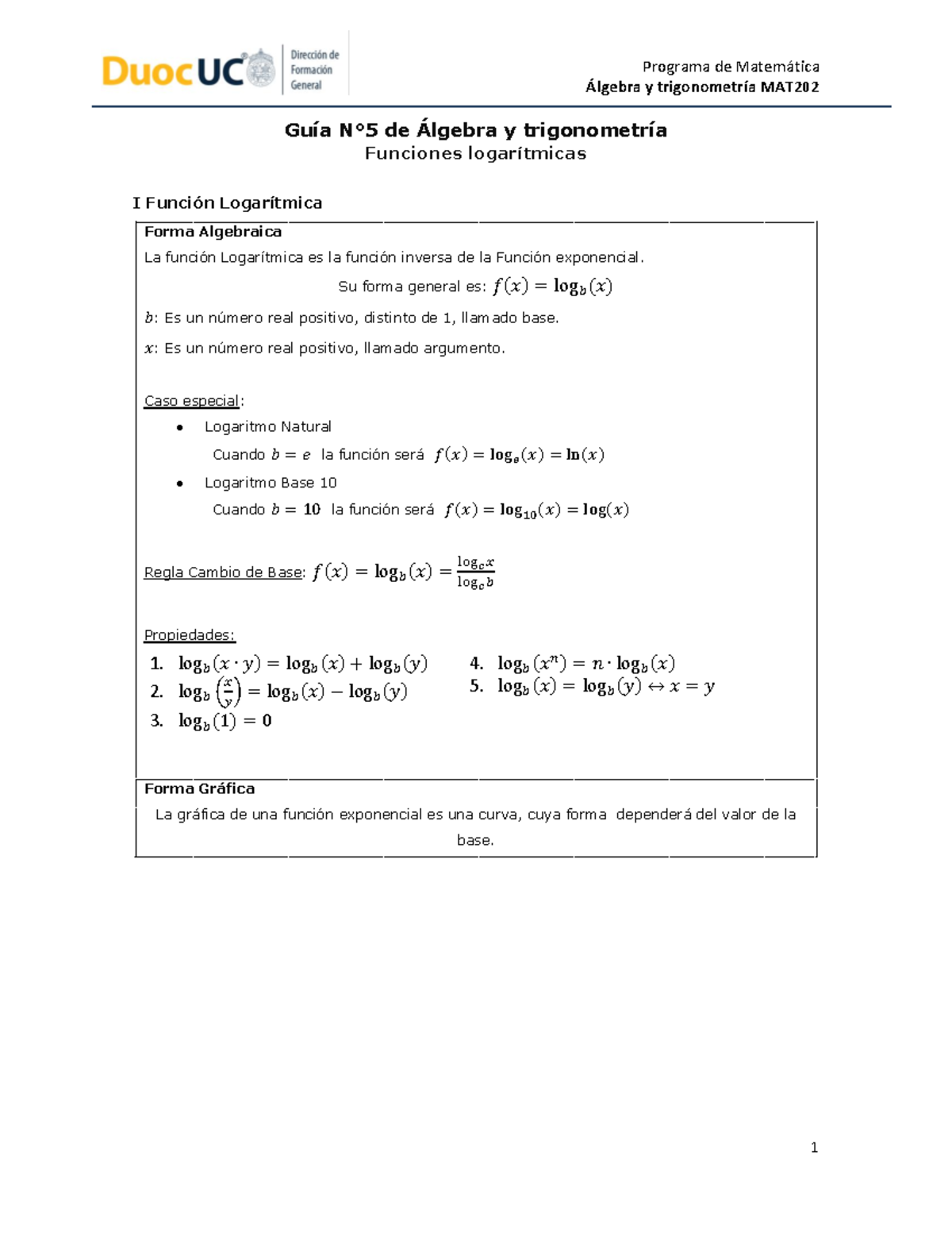 G5 MAT2130 - esta bueno - ¡lgebra y trigonometrÌa MAT GuÌa N∞5 de ¡lgebra y trigonometrÌa ...