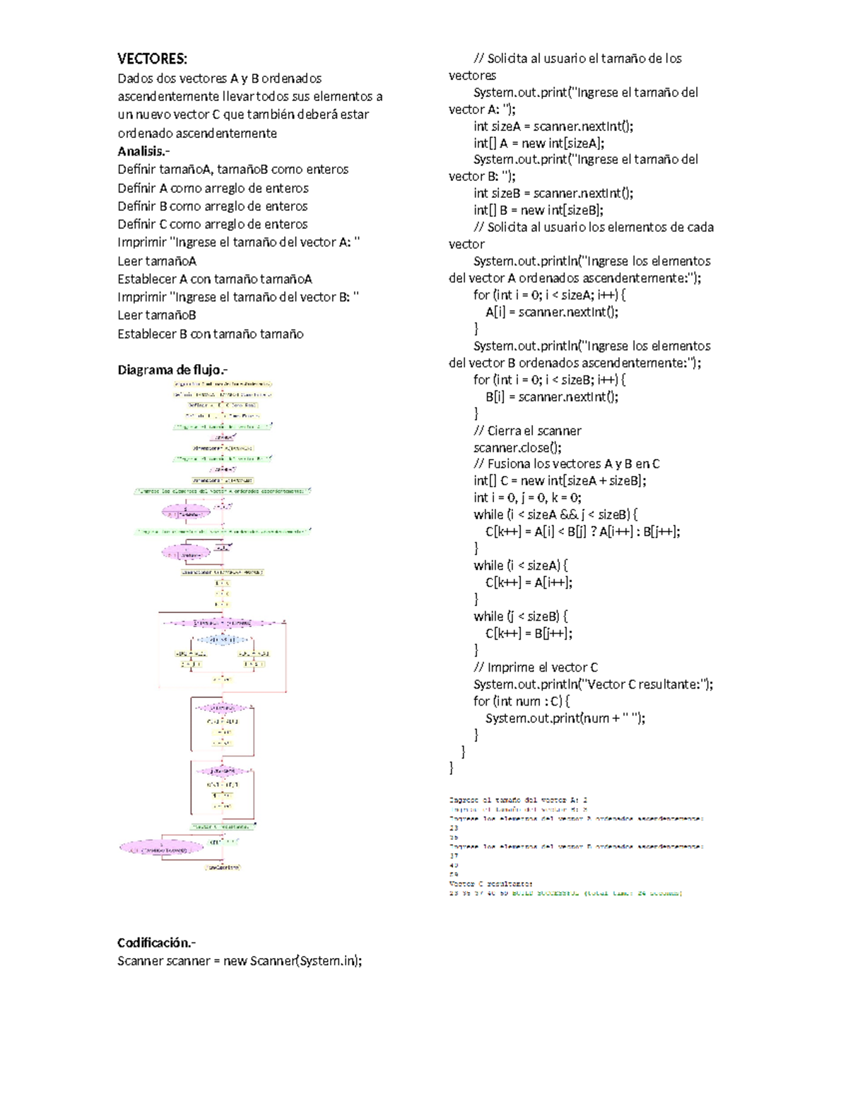 Vectores y matrices 1 - VECTORES: Dados dos vectores A y B ordenados ...