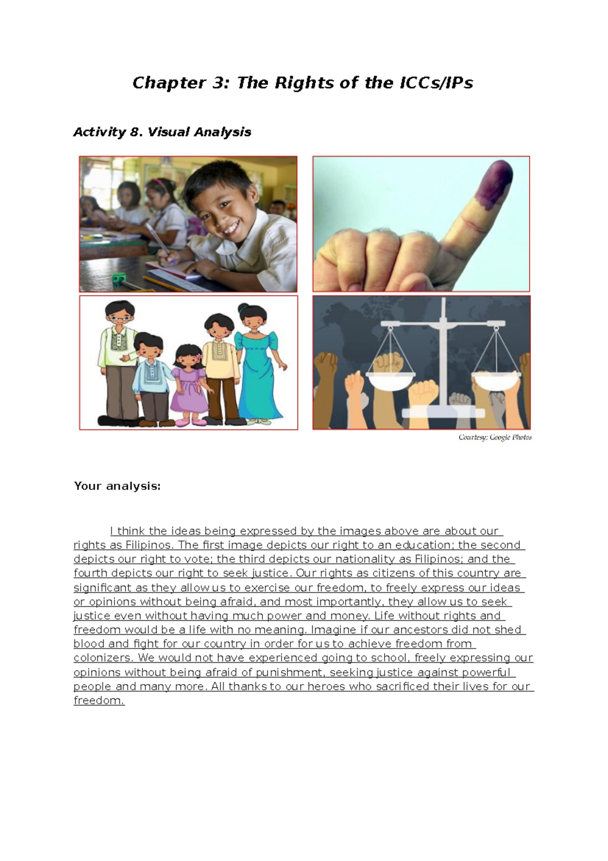 Chapter-3 - bcs - Chapter 3: The Rights of the ICCs/IPs Activity 8 ...