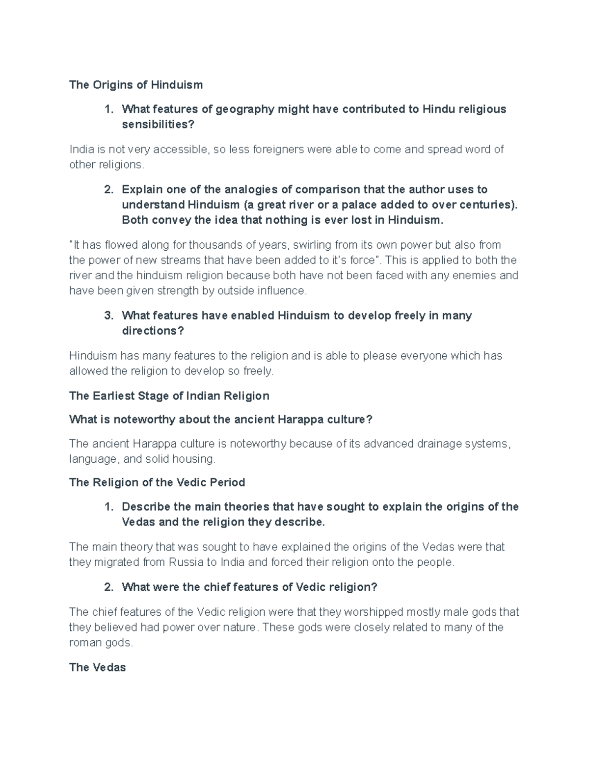 The Origins of Hinduism - The Origins of Hinduism What features of ...