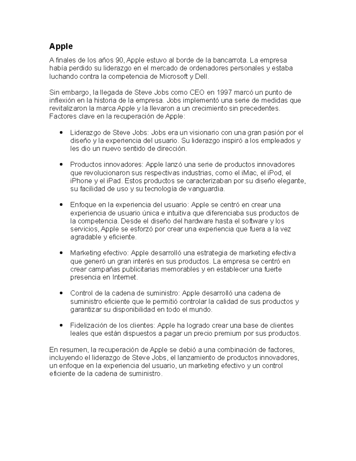 Apple RES PROSA DOR - Apple A finales de los años 90, Apple estuvo al ...