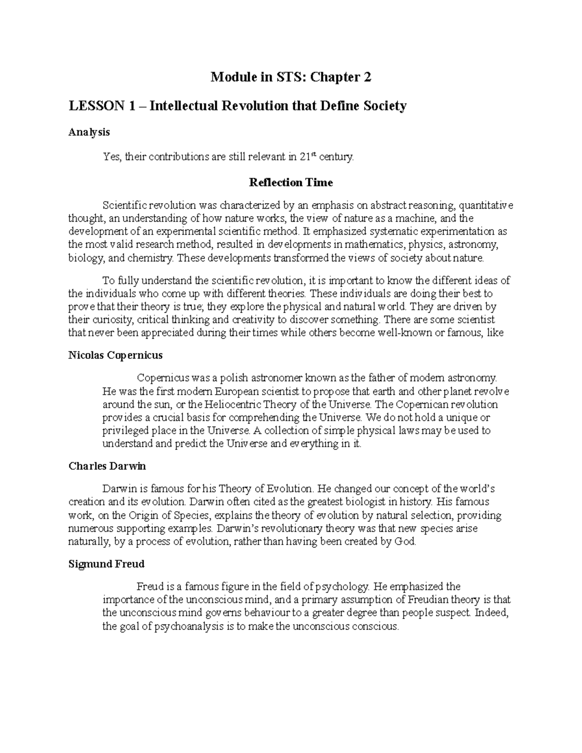 Lesson 1 in STS - Module in STS: Chapter 2 LESSON 1 – Intellectual ...