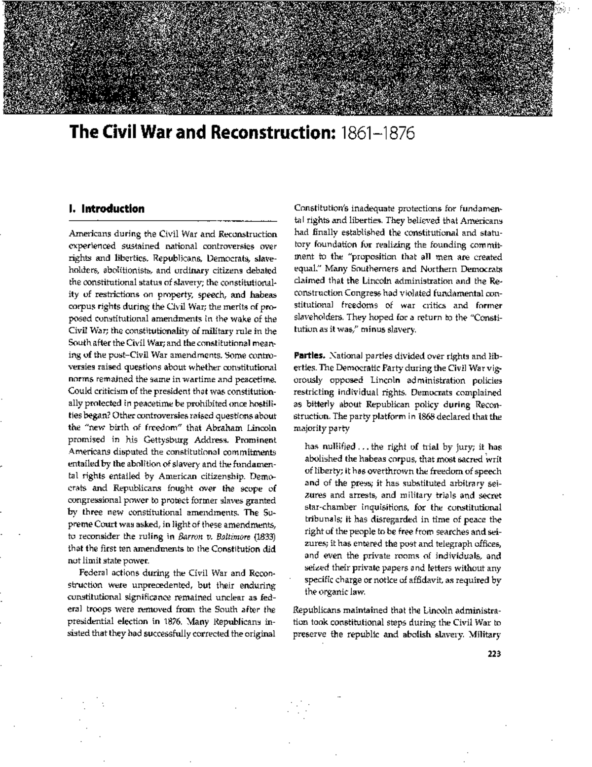 American Constitutionalism Chapter 3: First Party System - POL 314 ...