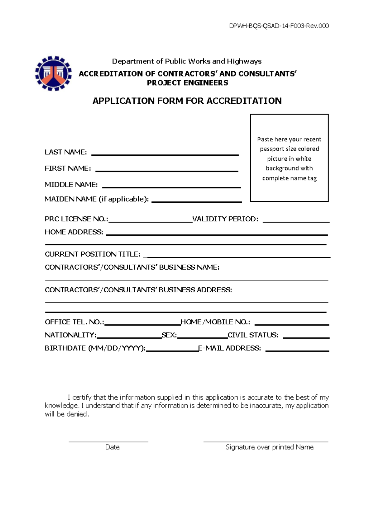 Application Form for Accreditation - Contractors' and Consultants ...